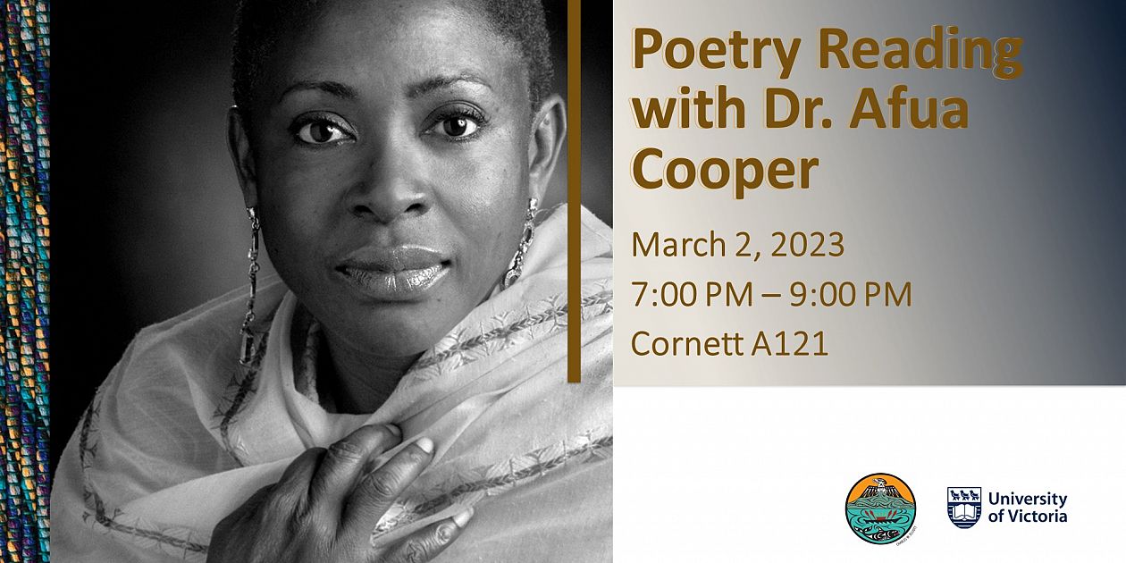 Poetry Reading with Dr. Afua Cooper / Uvic Events - University of Victoria